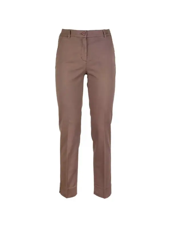 VIA MASINI 80 Slim-cut Trousers - Brown