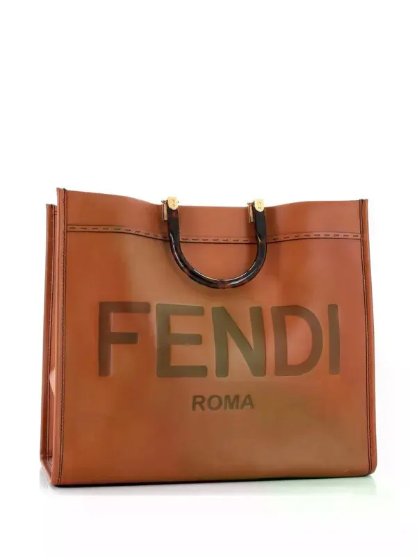 Fendi Sunshine Shopper Large Tote Bag - Brown