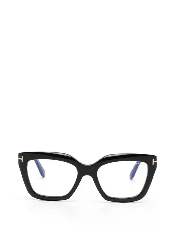 TOM FORD Geometric Full Rim Eyeglasses - Black