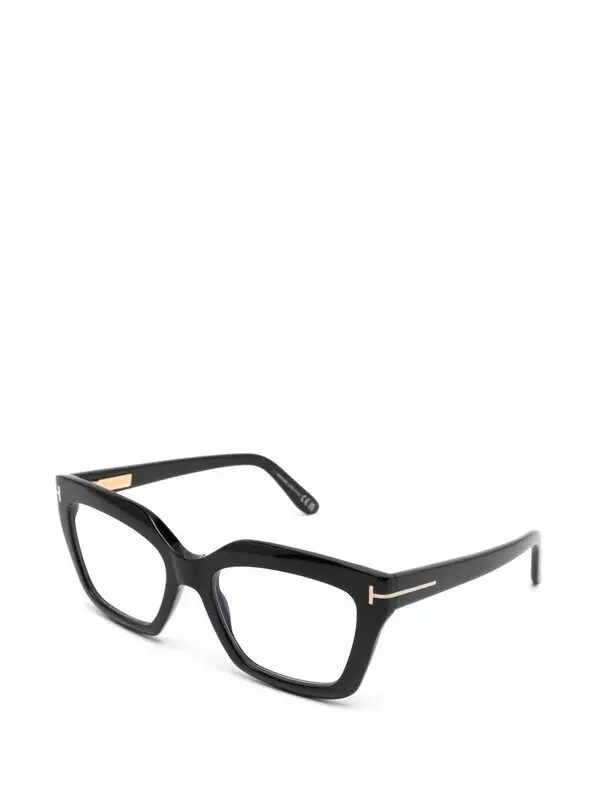 TOM FORD Geometric Full Rim Eyeglasses - Black