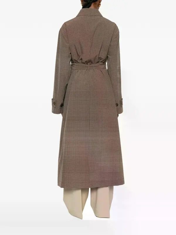 RÓHE Belted Check Coat - Brown