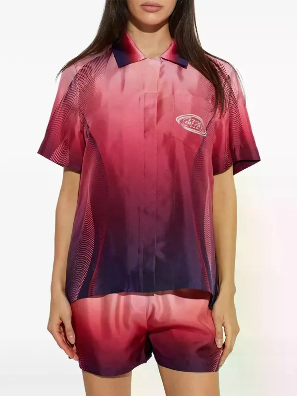 Casablanca Gradient-effect Polo Shirt - Pink