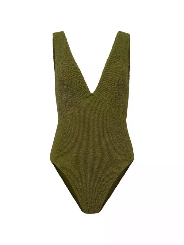 SORBET ISLAND Ariel V-neck One-piece Swimsuit - Green