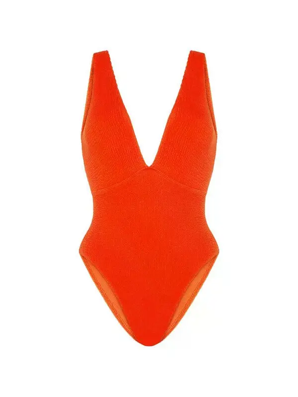 SORBET ISLAND Ariel V-neck One-piece Swimsuit - Red