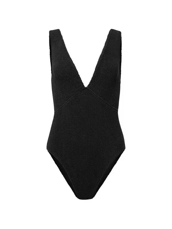 SORBET ISLAND Ariel V-neck One-piece Swimsuit - Black