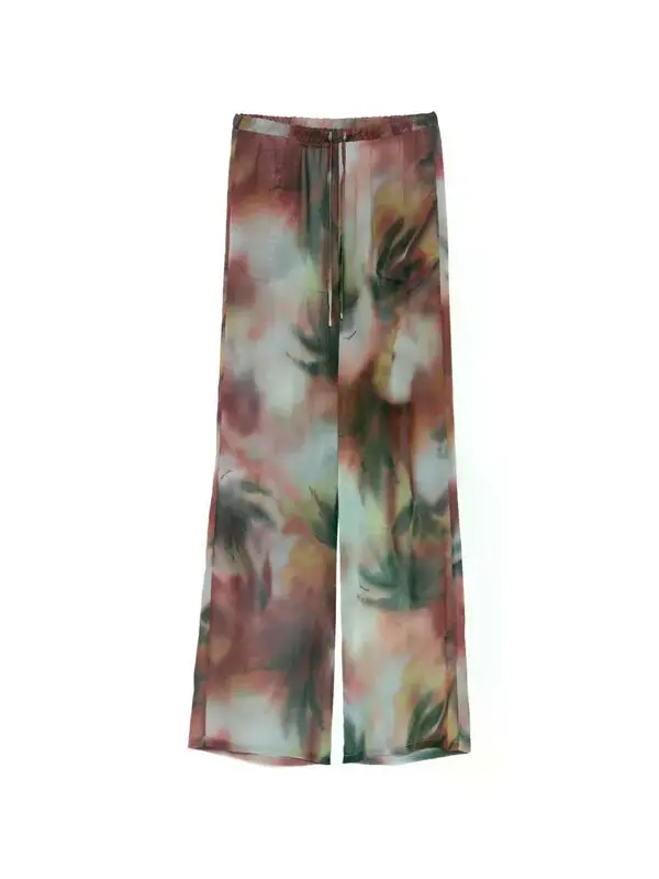 Patrizia Pepe Floral Print Trousers - Red