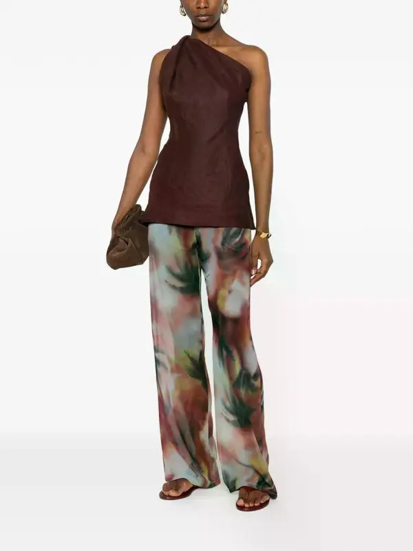 Patrizia Pepe Floral Print Trousers - Red