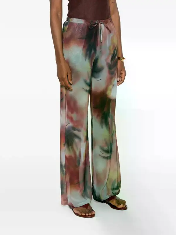 Patrizia Pepe Floral Print Trousers - Red