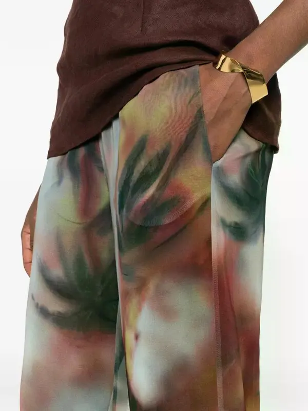 Patrizia Pepe Floral Print Trousers - Red
