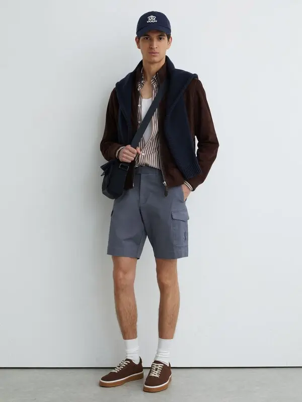 REISS Wicket Cargo Shorts - Airforce Blue