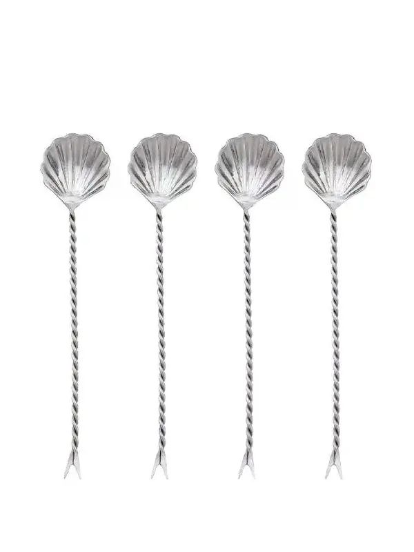 BITOSSI HOME Sea Shell Appetizer Forks Set - Silver