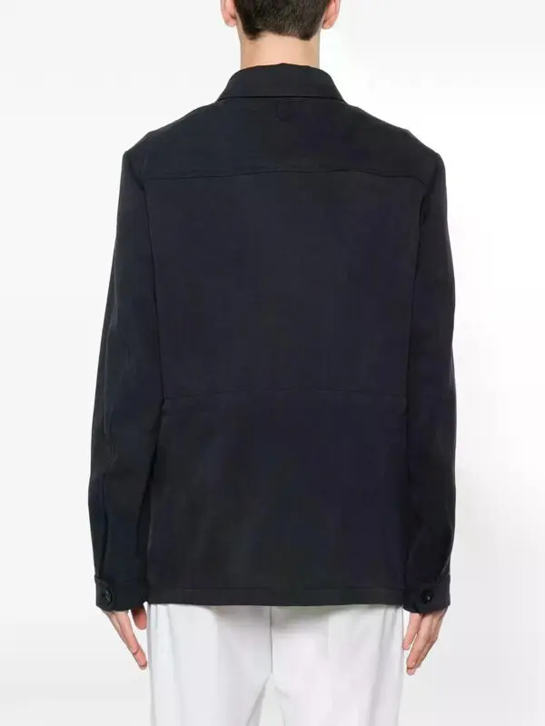 Canali Flap-pockets Linen Shirt Jacket