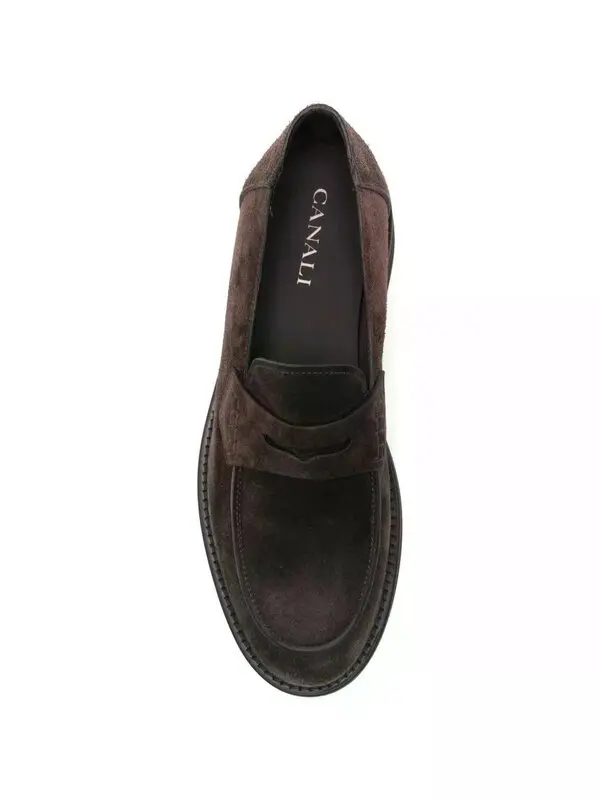 Canali Suede Penny-strap Loafers