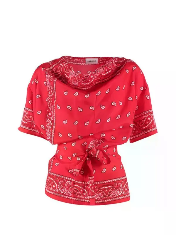 P.a.r.o.s.h Bandana-print Tie Blouse