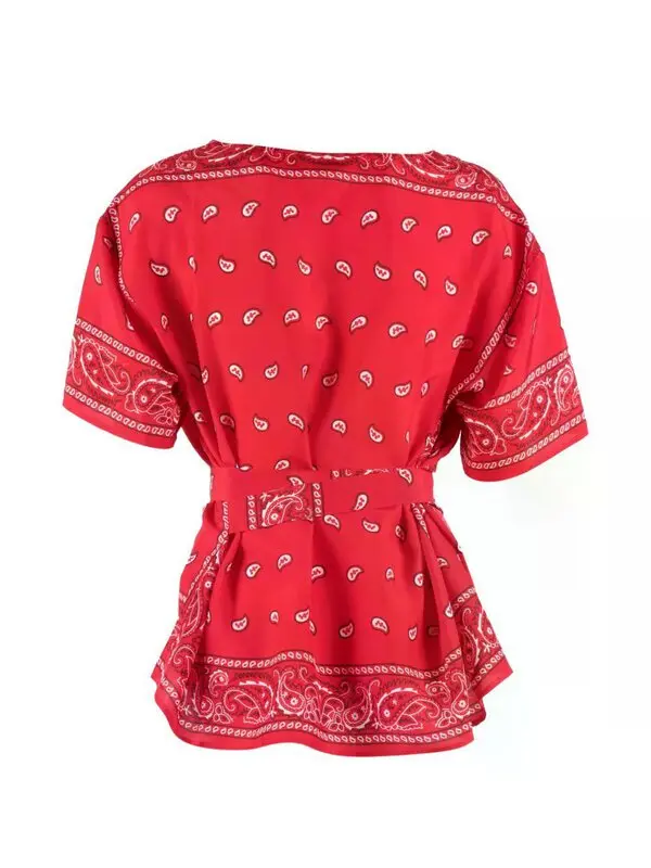 P.a.r.o.s.h Bandana-print Tie Blouse