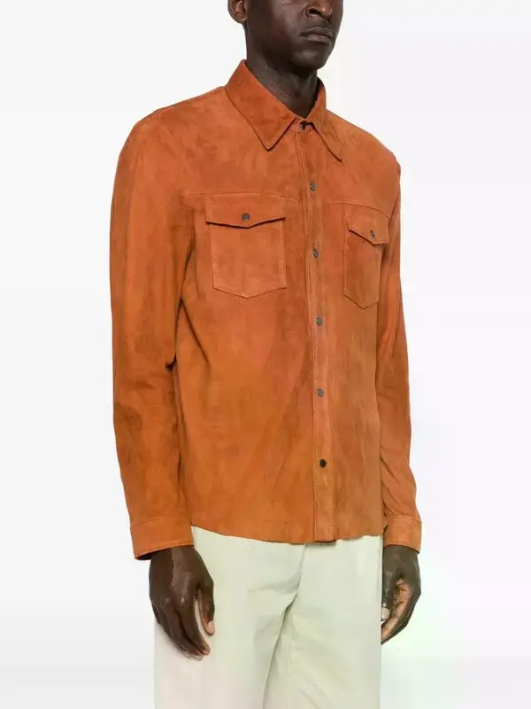 SALVATORE SANTORO Buttoned Suede Shirt Jacket