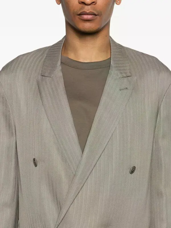 Giorgio Armani Double-breasted Herringbone Suit