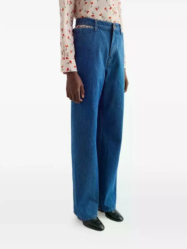 JIL SANDER Cut-out Straight Leg Jeans