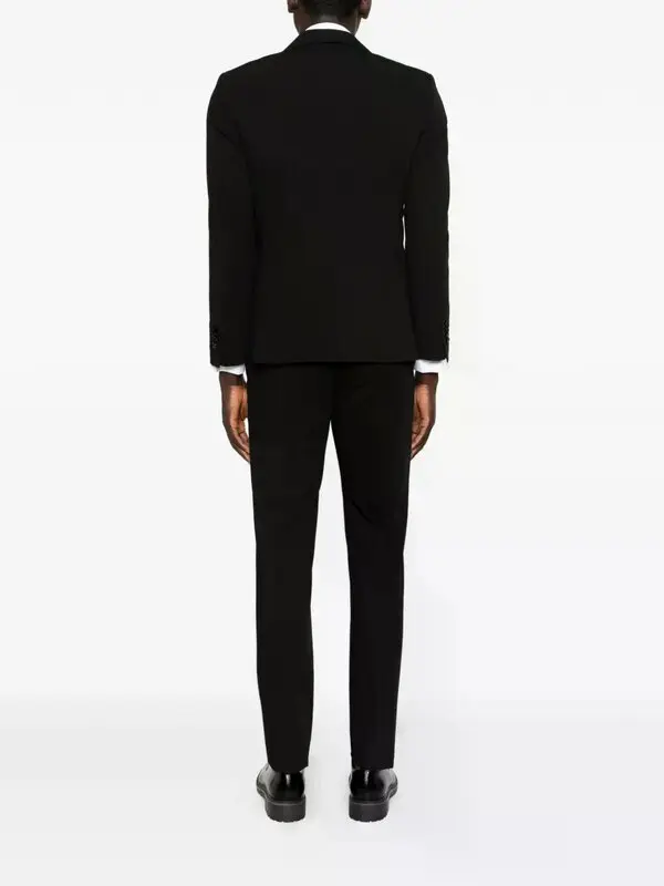 MANUEL RITZ Lapel-appliqué Single-breasted Suit - Black