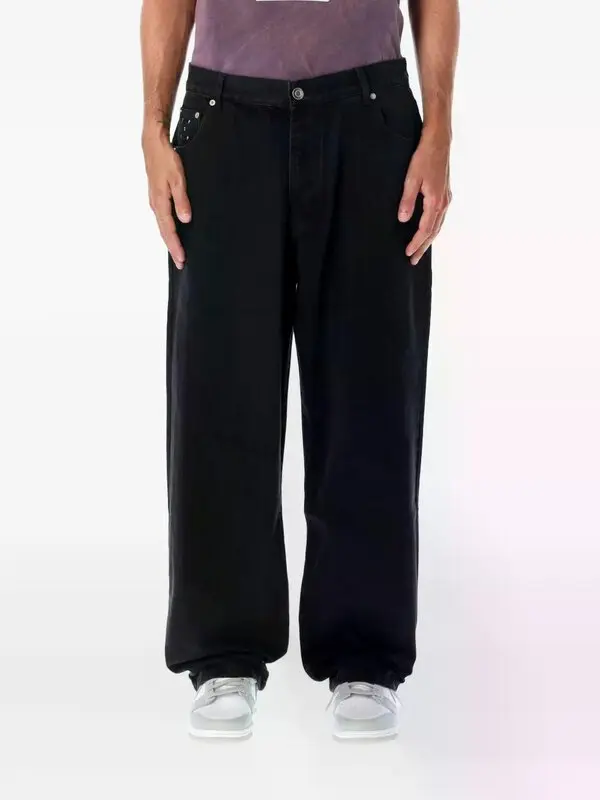 POP TRADING COMPANY Logo-embroidered Jeans