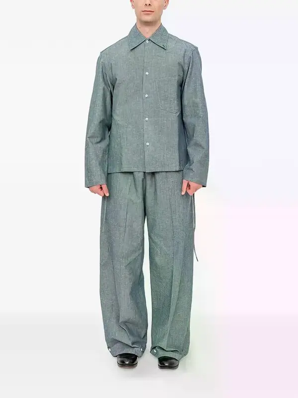SETCHU Long-sleeve Chambray Shirt - Blue