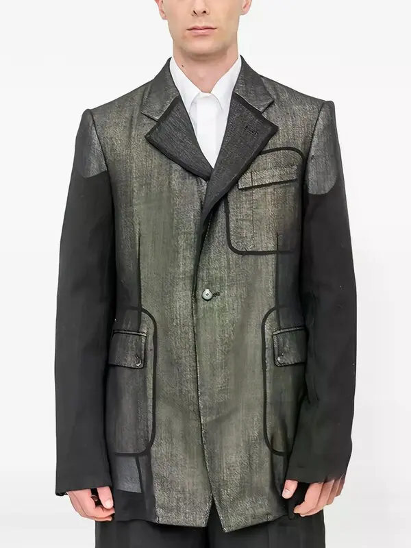 SETCHU Metallic-effect Panelled Blazer