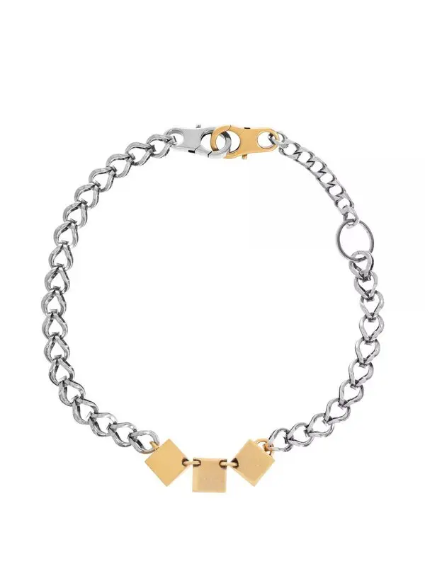 Versace Cube Charm Keychain - Silver