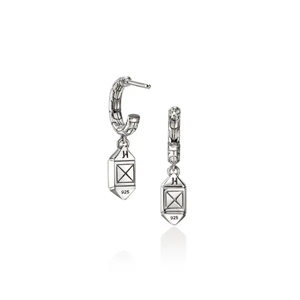 John Hardy Icon Stud Earrings With Diamonds - Sterling Silver