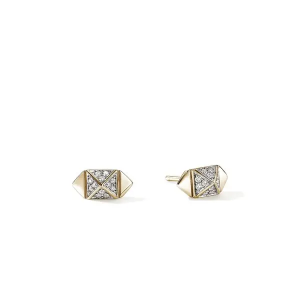 John Hardy Icon Stud Earrings With Diamonds - Gold