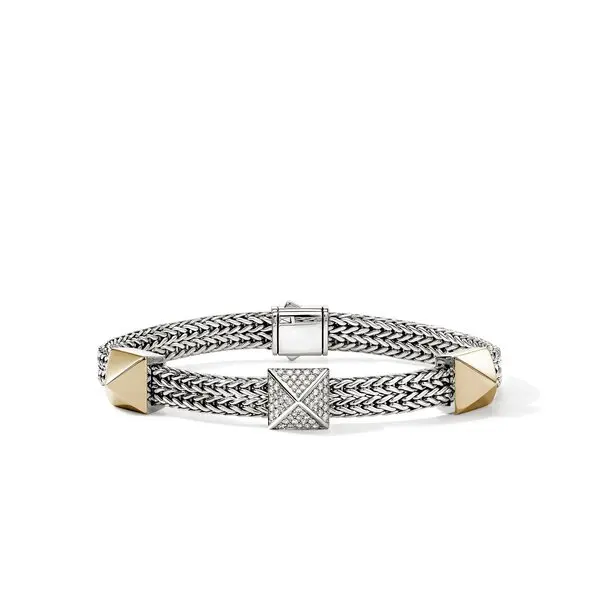 John Hardy Icon Stud Diamond Bracelet 6mm - Sterling Silver
