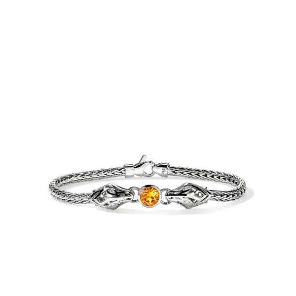 John Hardy Naga Bracelet With Citrine And Diamond - Sterling Silver