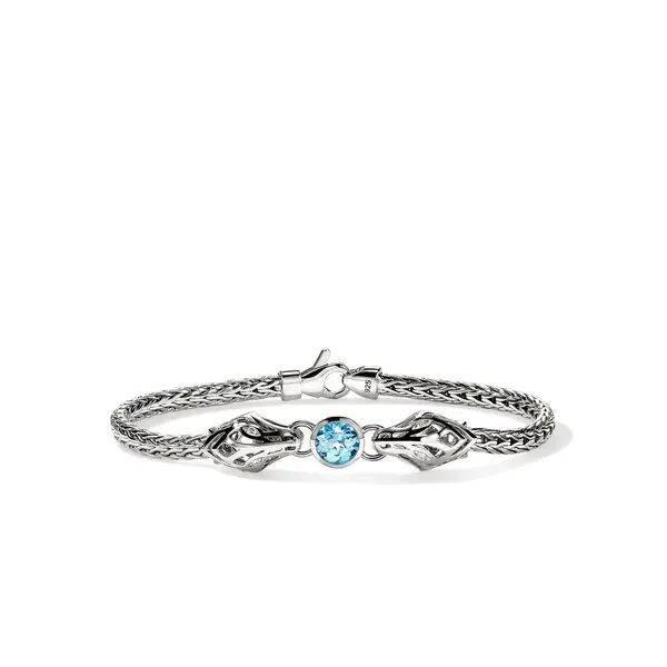 John Hardy Naga Bracelet Blue Topaz And Diamond - Sterling Silver