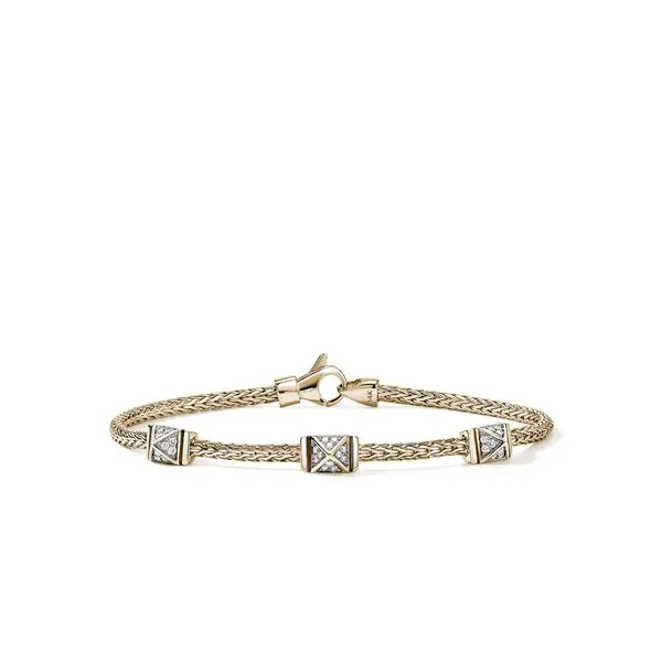 John Hardy Icon Stud Diamond Bracelet 2.5mm - Gold