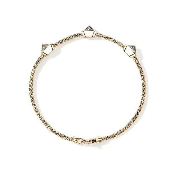 John Hardy Icon Stud Diamond Bracelet 2.5mm - Gold