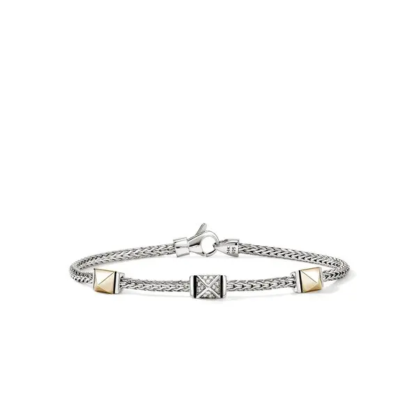 John Hardy Icon Stud 2.5mm Bracelet With Diamonds - Sterling Silver