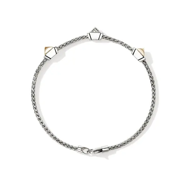 John Hardy Icon Stud 2.5mm Bracelet With Diamonds - Sterling Silver