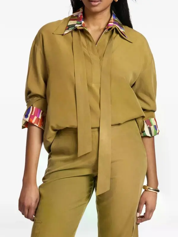 ELENA MIRÒ Linen-blend Shirt With Tie Detail