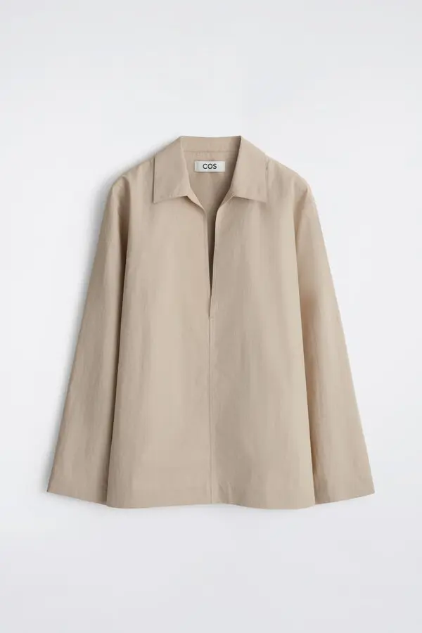Cos Tailored Open-collar Nylon Shirt