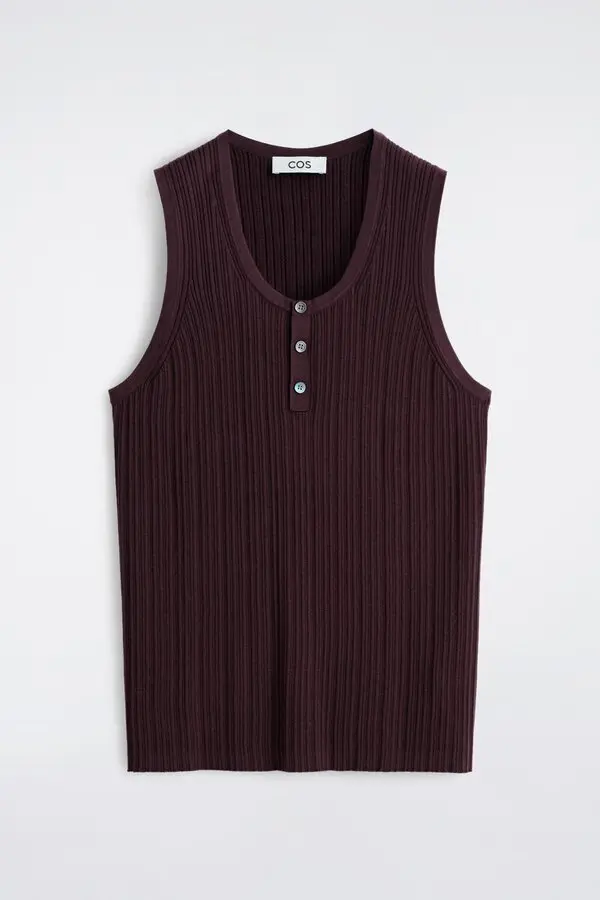 Cos Silk-cotton Henley Tank Top