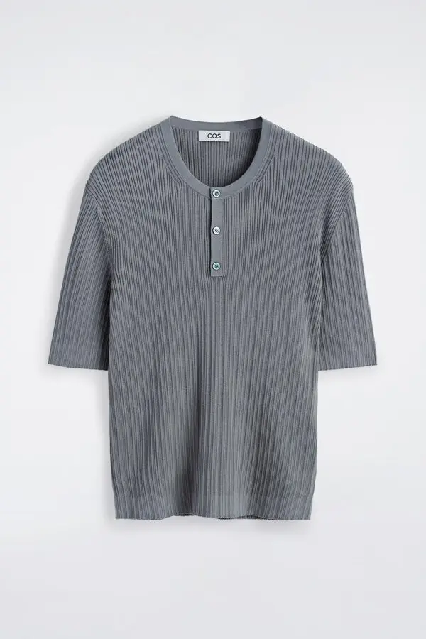 Cos Silk-cotton Henley T-shirt