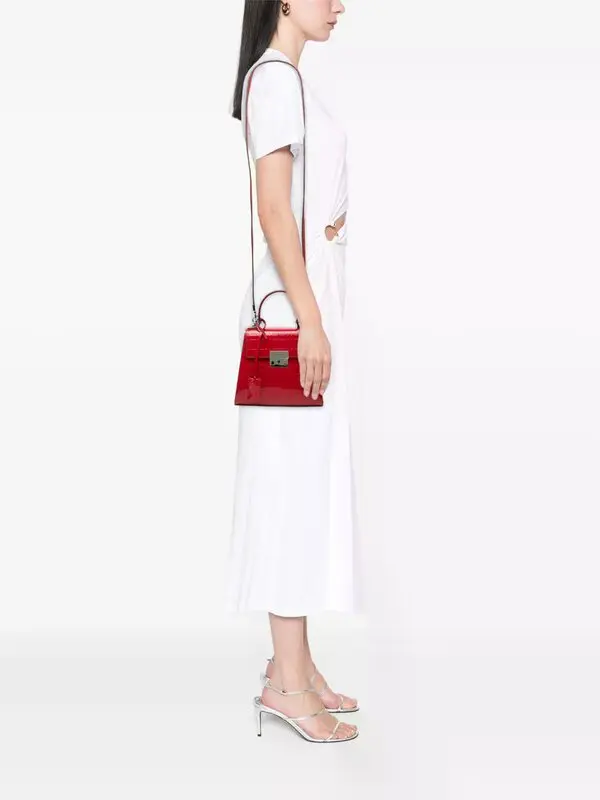 Burberry 2000-2017 Embossed Patent Leather Satchel