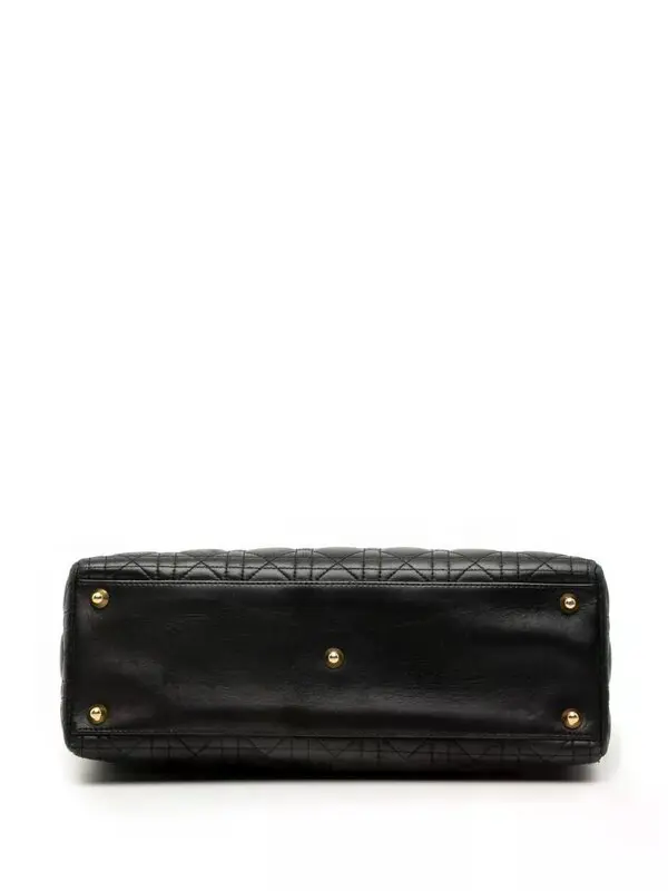 Dior 2001 Large Lambskin Cannage Lady Satchel - Black