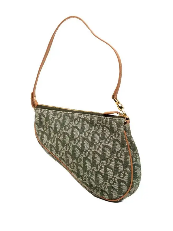 Dior 2001 Mini Diorissimo Canvas Saddle Pochette - Green