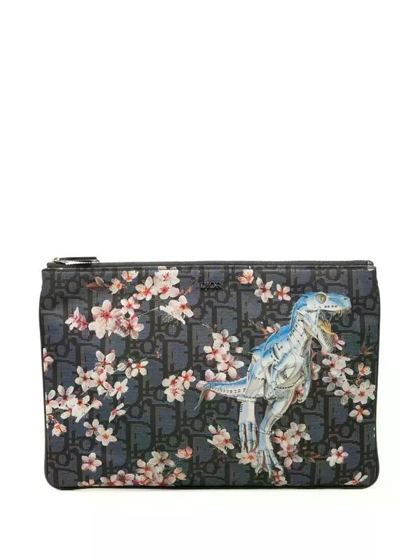 Dior 2018 Hajime Sorayama Oblique Nylon Safari Clutch Bag - Blue