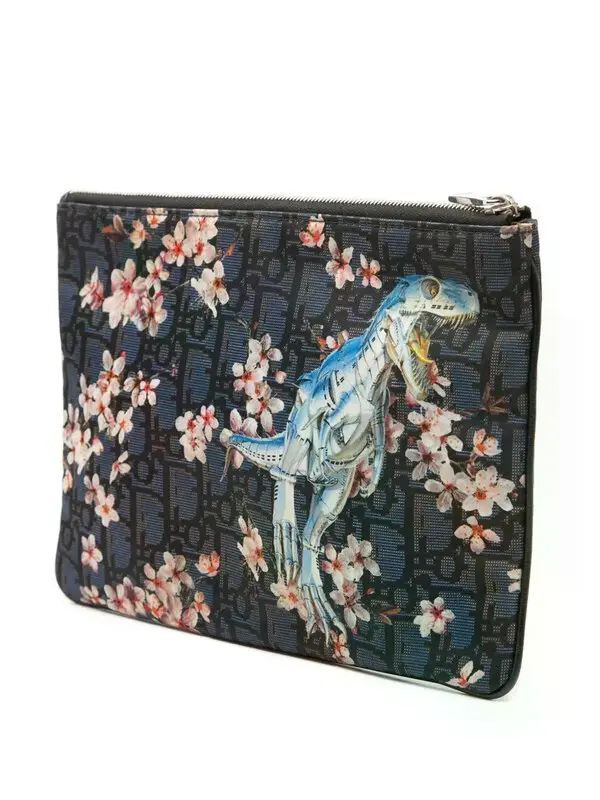 Dior 2018 Hajime Sorayama Oblique Nylon Safari Clutch Bag - Blue