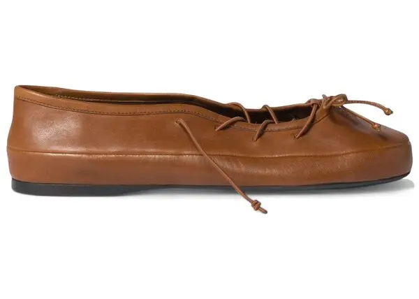 Miu Miu Nappa Leather Ballerinas - Oak