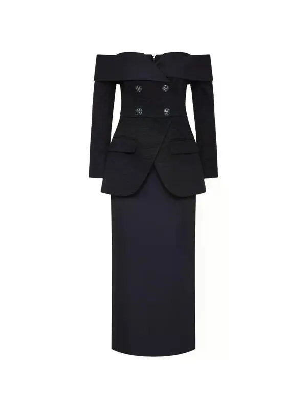 Rebecca Vallance Off-shoulder Midi Dress - Blue