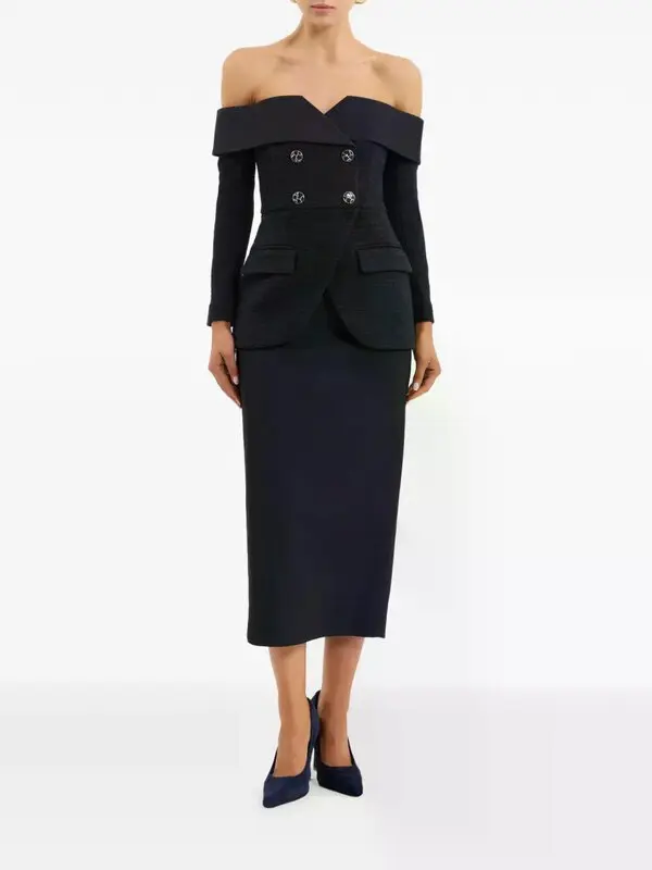 Rebecca Vallance Off-shoulder Midi Dress