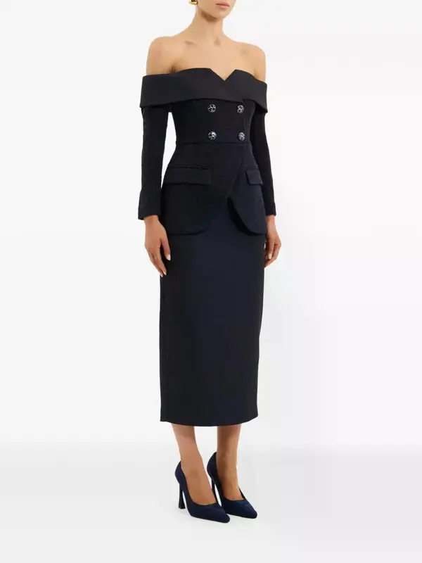 Rebecca Vallance Off-shoulder Midi Dress