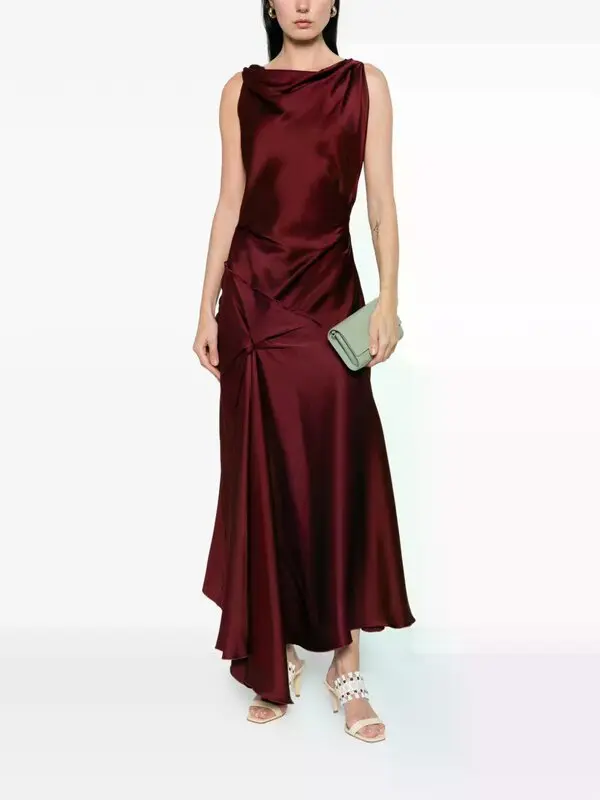 Victoria Beckham Draped Midi Dress - Red